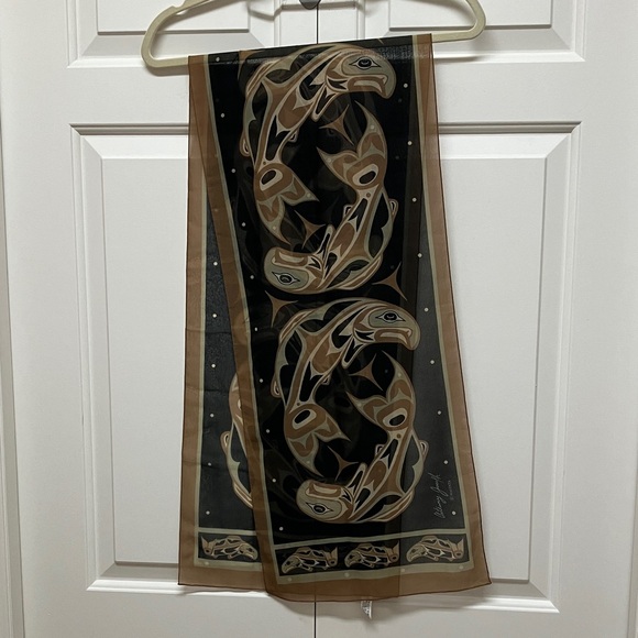 Magenta | Accessories | Large Oblong Native Art Scarf By Coast Salish ...